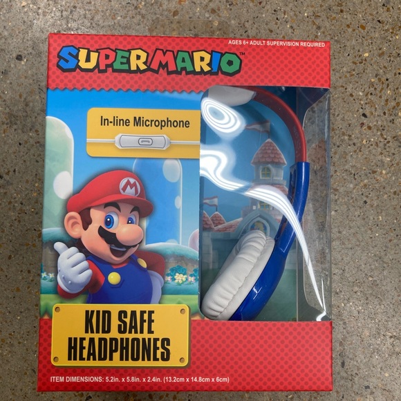 Headphones | Nwt Super Mario Kids Safe Headphones With Inline ...